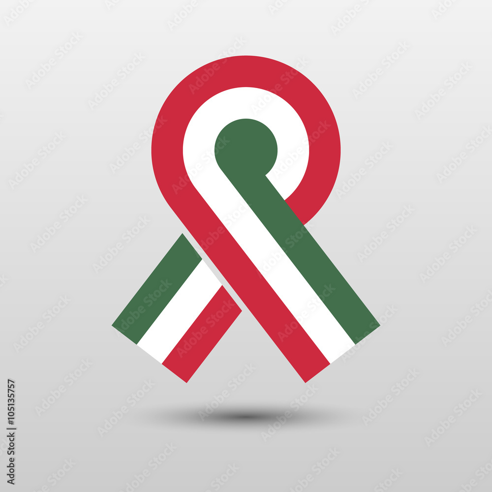 Symbol of the hungarian revolution of 1848. Tricolor cockade with the ...