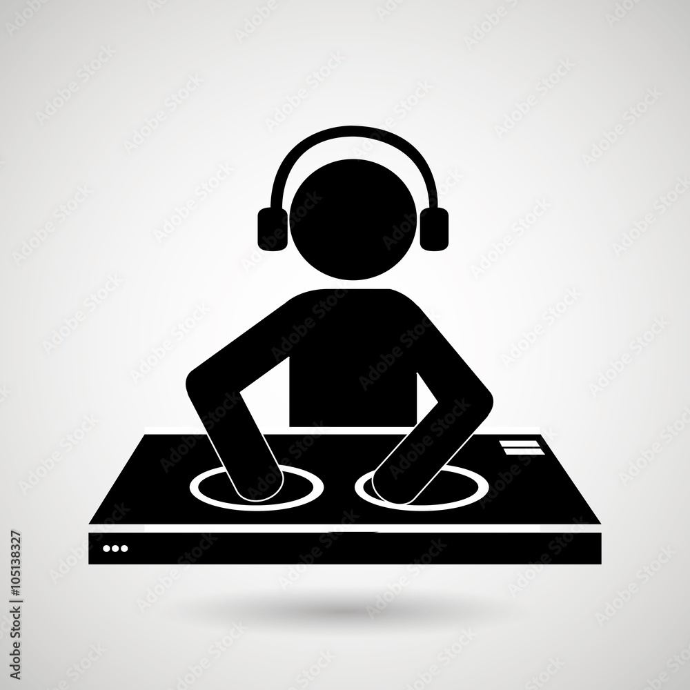 dj icon design Stock Vector | Adobe Stock