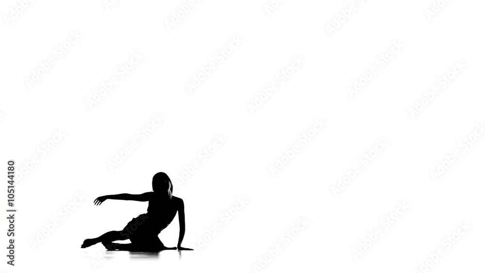 Beautiful young woman dance modern contemporary style on white ...