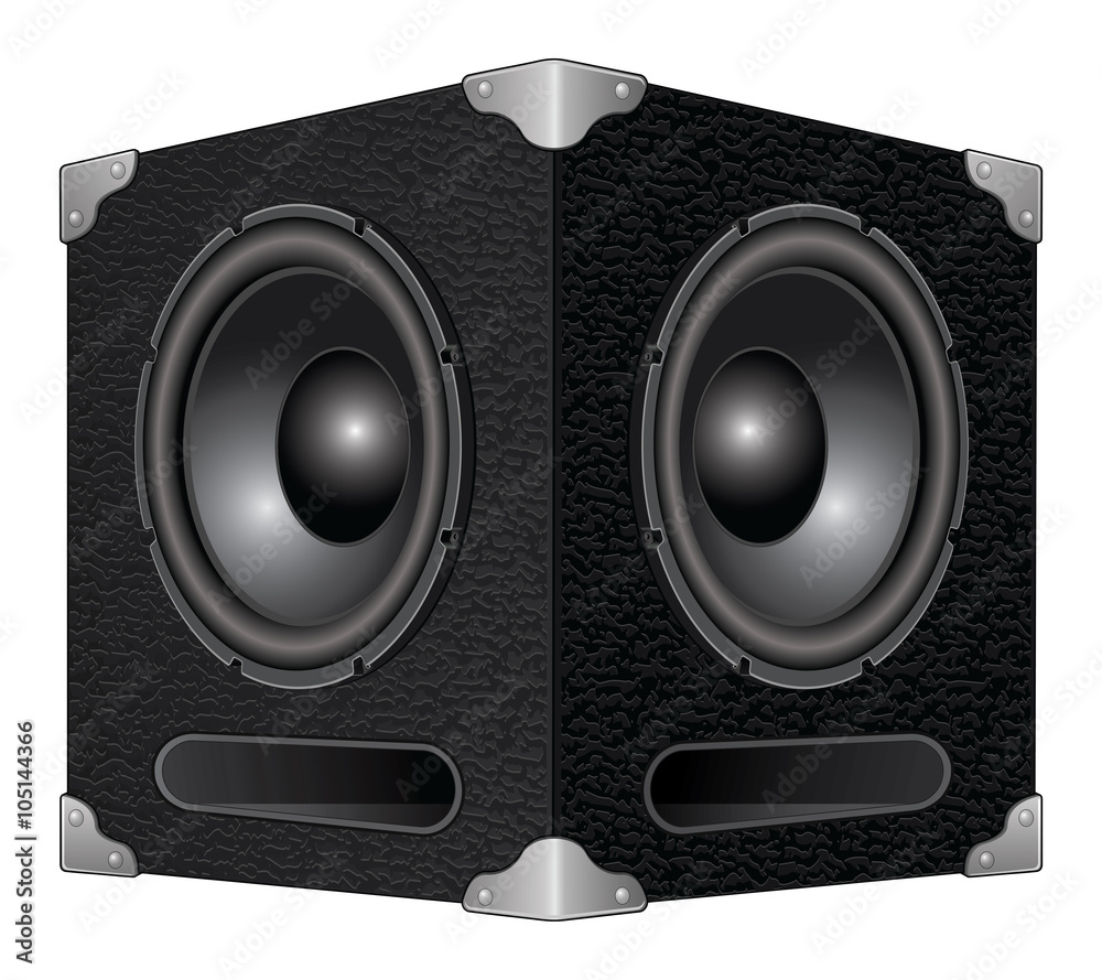 Speaker or Subwoofer is an illustration of a detailed woofer or ...