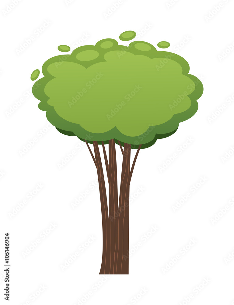 Cartoon tree vector illustration isolated on white background Stock ...