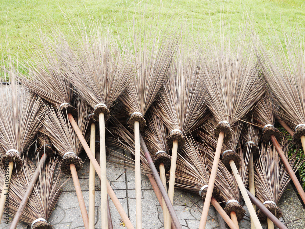 coconut leave broom Stock Photo | Adobe Stock