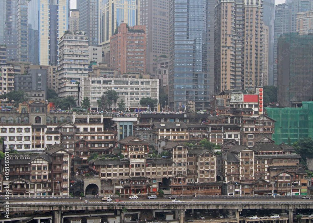 Hongyadong is the most famous scenic spot in Chongqing Stock Photo ...