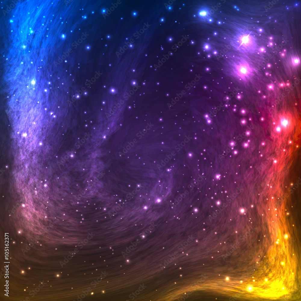Colorful Space Galaxy Background with Light, Shining Stars, Stardust ...