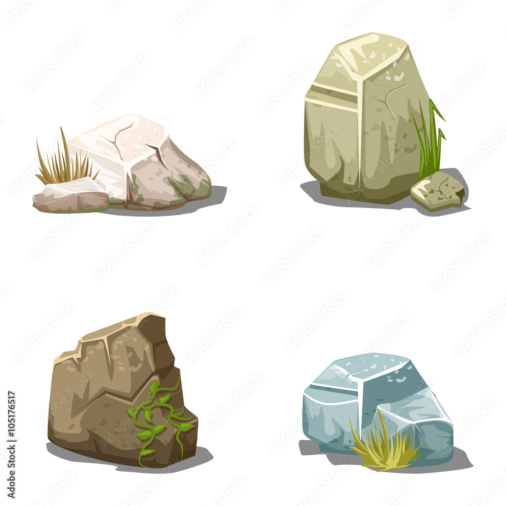 Set of cartoon vector stones Stock Vector | Adobe Stock