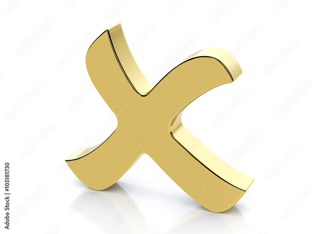 Golden cancel symbol Stock Illustration | Adobe Stock