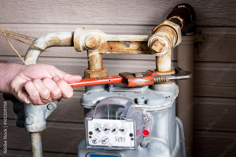 Tools used to work on a gas meeter Stock Photo | Adobe Stock