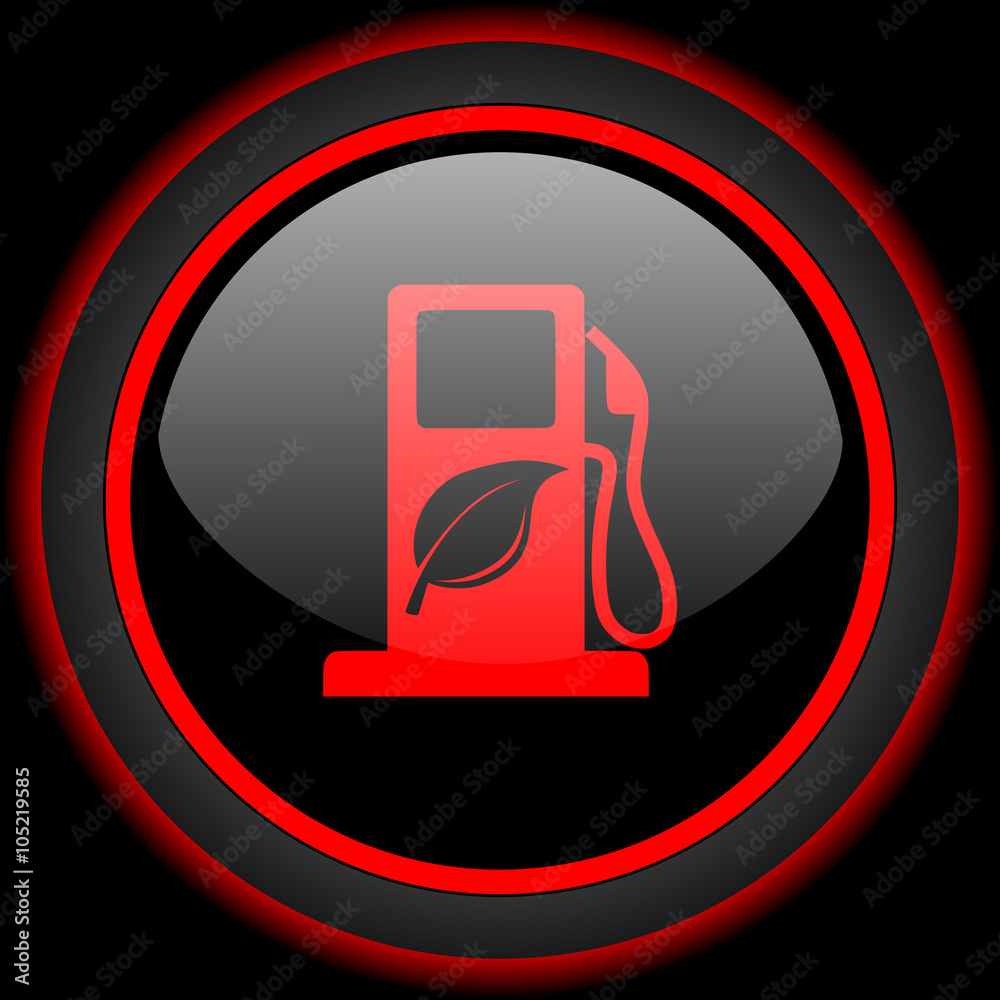 biofuel black and red glossy internet icon on black background Stock ...