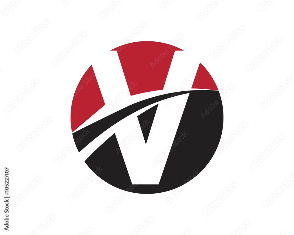 V red letter circle logo Stock Vector | Adobe Stock