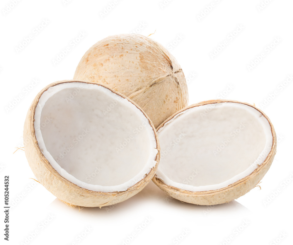 Young sweet coconuts close-up isolated on white background. Stock Photo ...