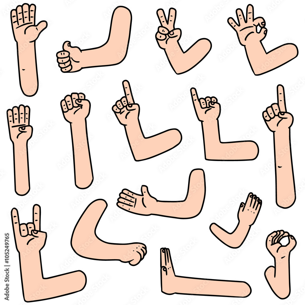 vector set of cartoon arm Stock Vector | Adobe Stock
