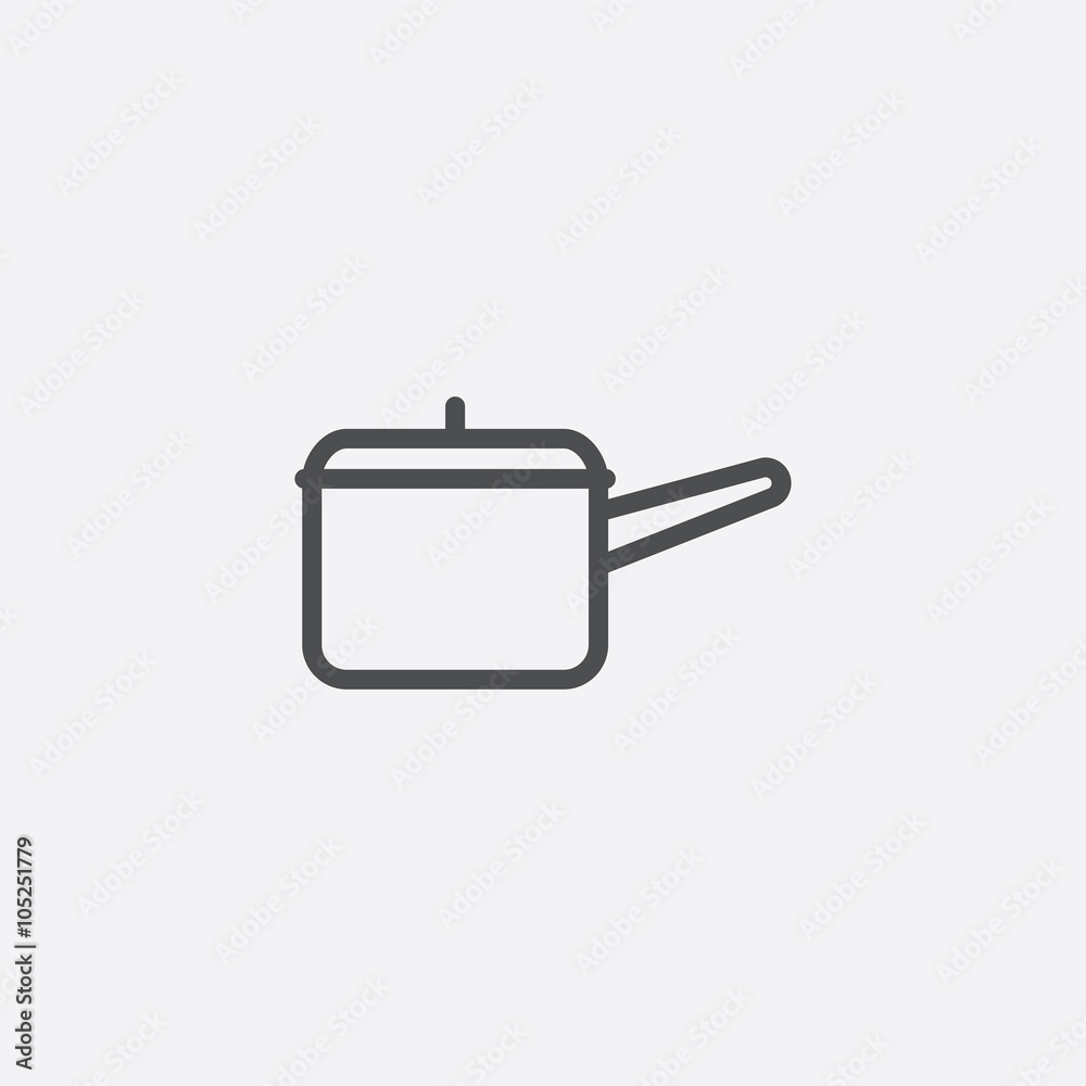 cooking pot outline, thin, flat, digital icon. Stock Vector | Adobe Stock