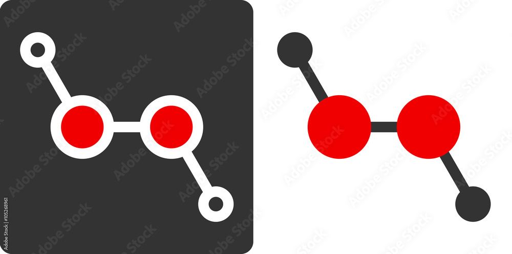 Hydrogen peroxide (H2O2) molecule, flat icon style. Stock Vector ...