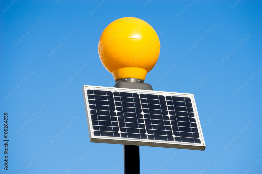 Traffic light from solar cell panel Stock Photo | Adobe Stock
