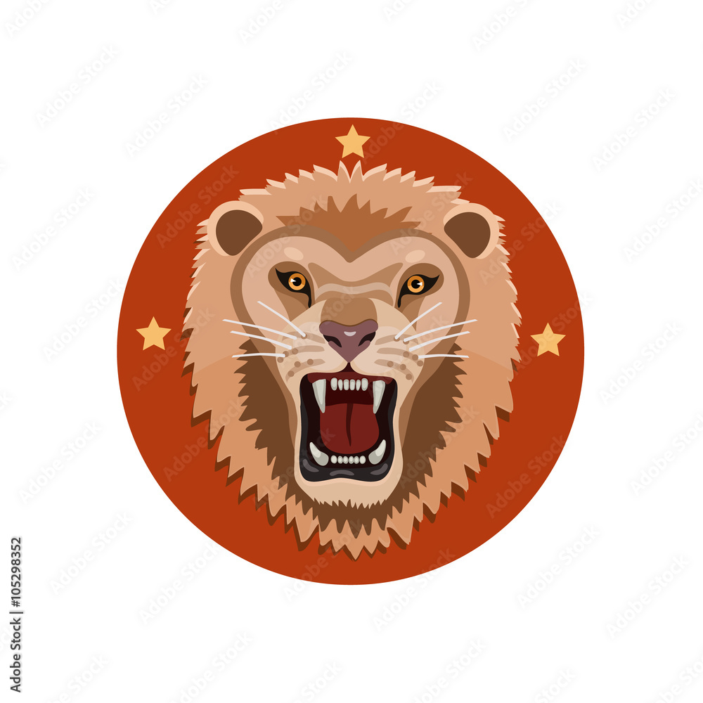 icon lion protection/ Icon growling lion, body protection and energy ...