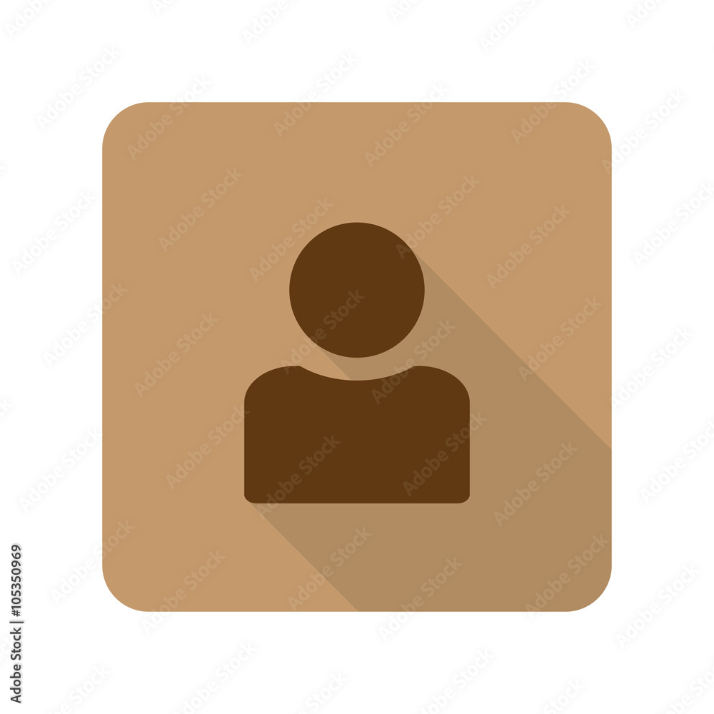 Flat style Profile web app icon on light brown background Stock Vector ...