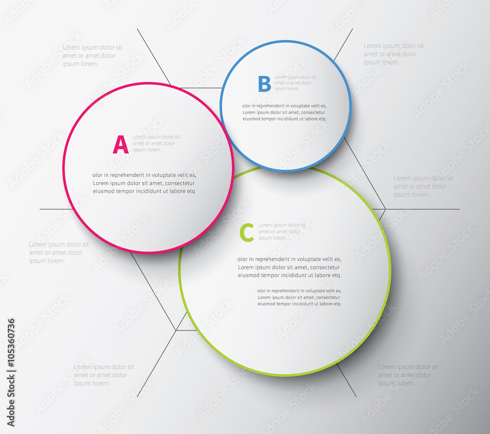 three infographic circle in background / modern infographics with ...