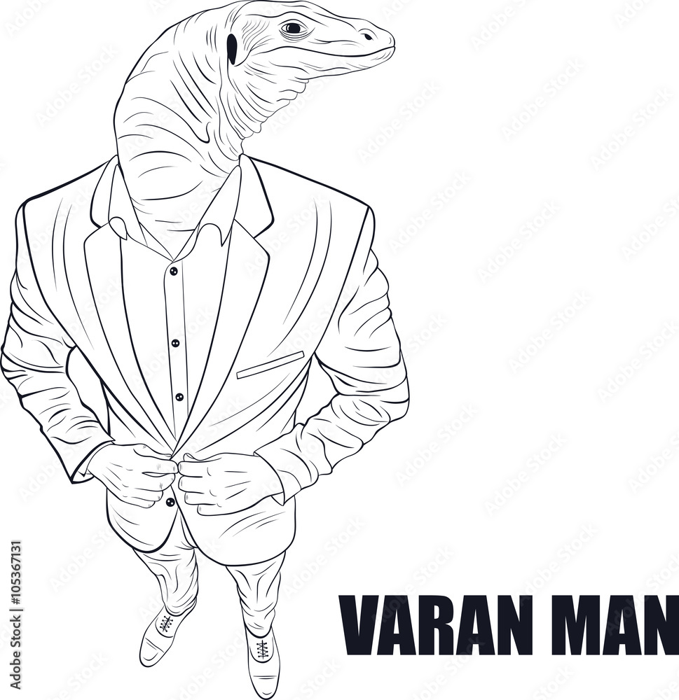 Cartoon character varan Stock Vector | Adobe Stock