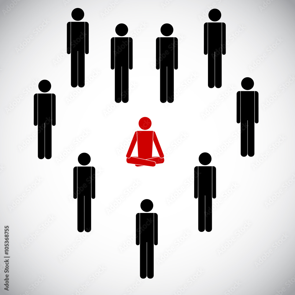 stick man crowd and yogi Stock Vector | Adobe Stock