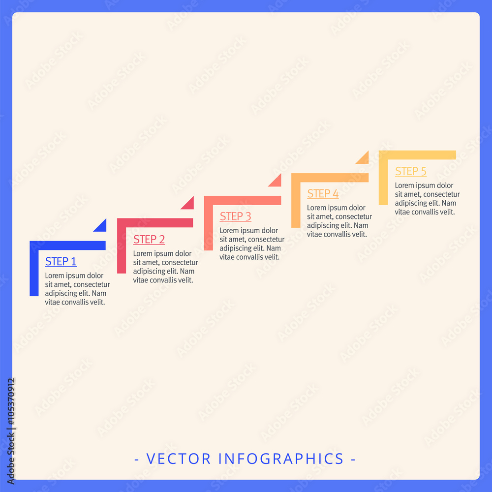 Five Step Diagram Template 1 vector de Stock | Adobe Stock