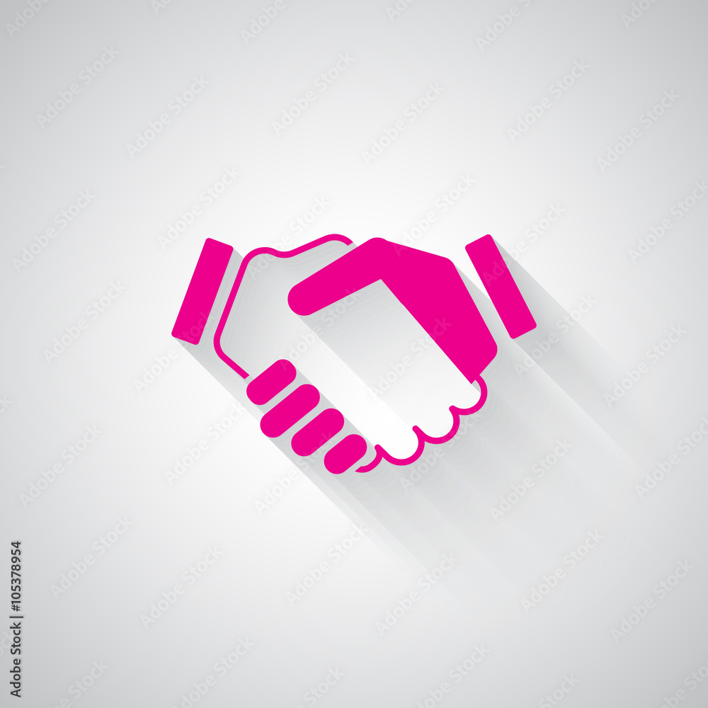 Pink Handshake Agreement web icon on light grey background Stock Vector ...