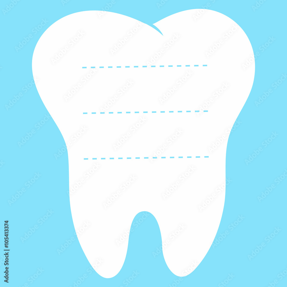 Tooth white and blue background, teeth vector icon illustration, first ...