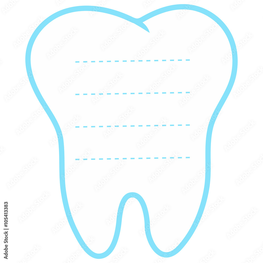 Tooth white and blue background, teeth vector icon illustration, first ...