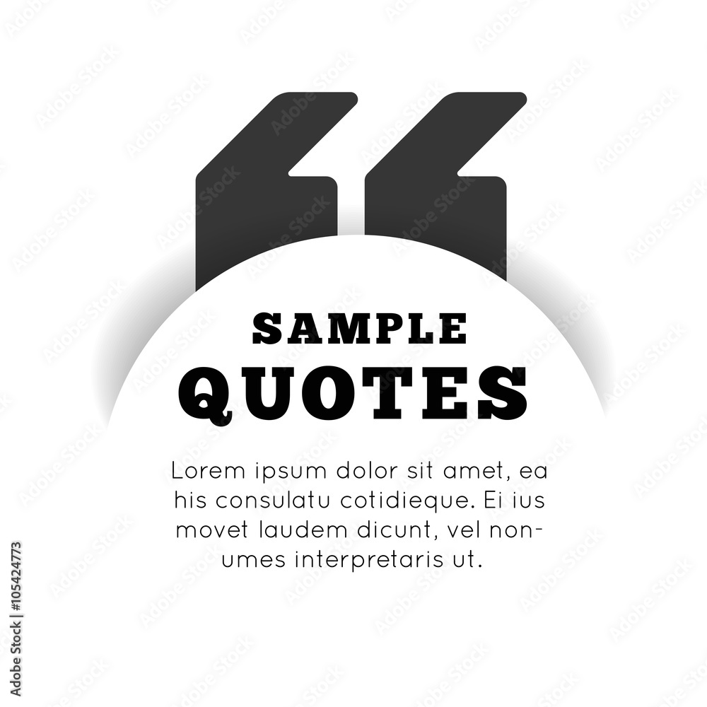 Quote blank template on white background. Stock Vector | Adobe Stock