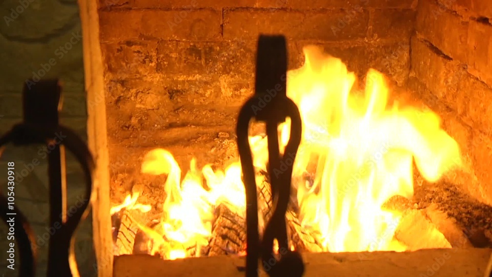 Огонь в камине. Горят дрова Stock-Video | Adobe Stock