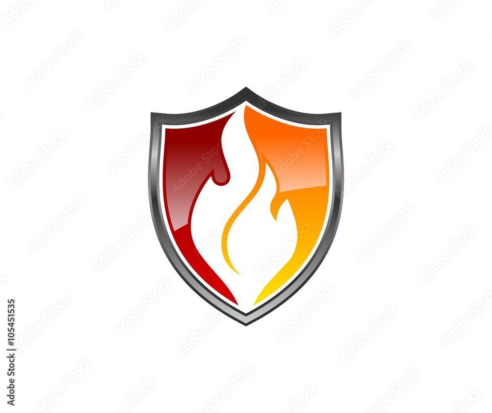 Fire shield logo Stock Vector | Adobe Stock