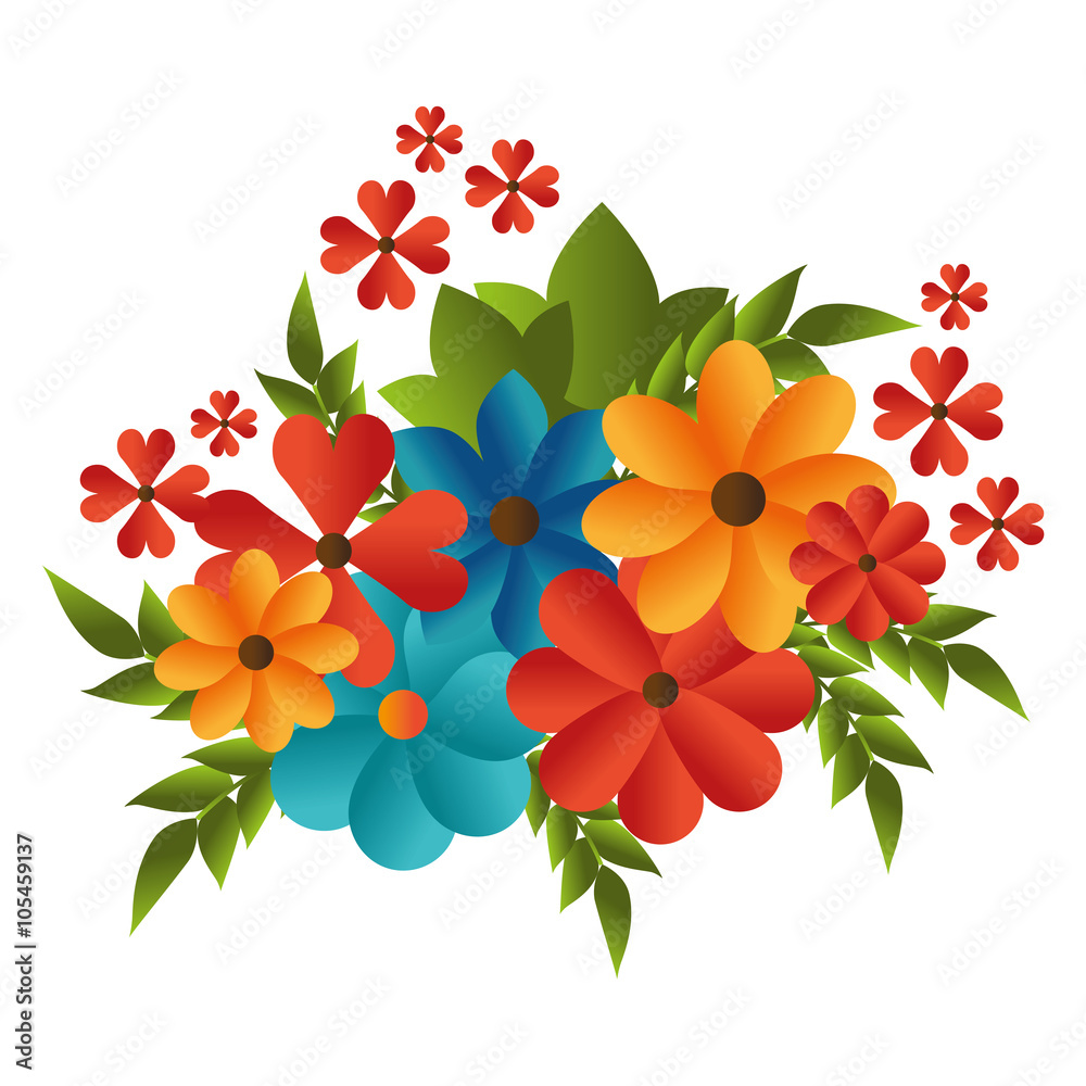 flower color design Stock Vector | Adobe Stock