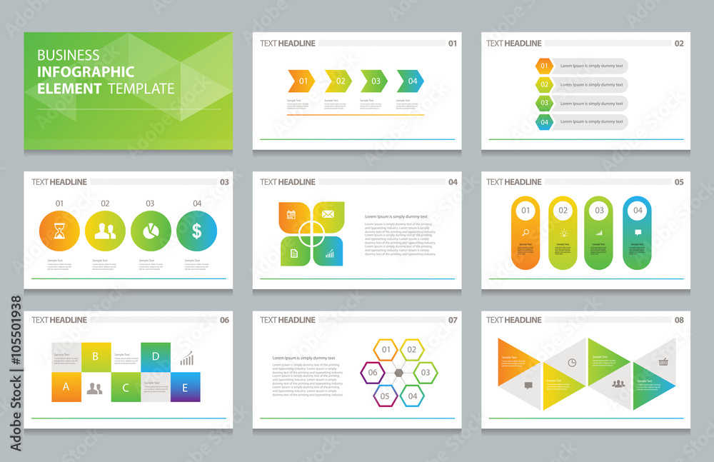 business info graphic presentation element template Stock Vector ...
