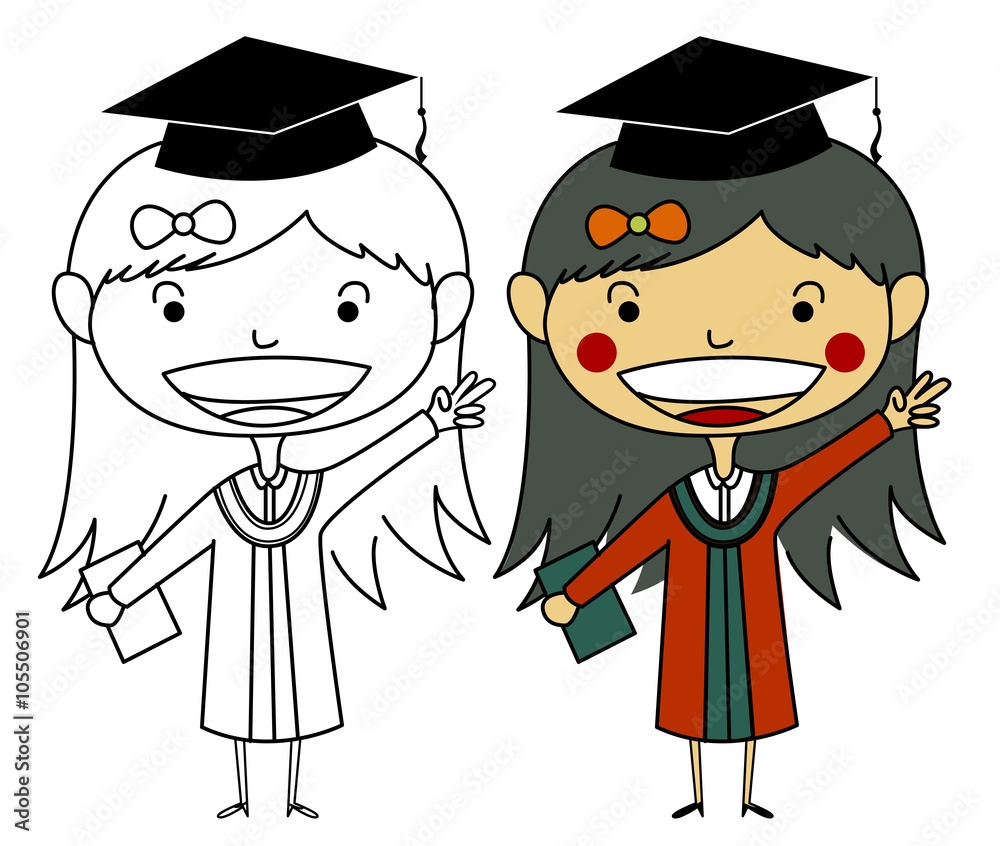 Vector of Girl Graduate Stock Vector | Adobe Stock