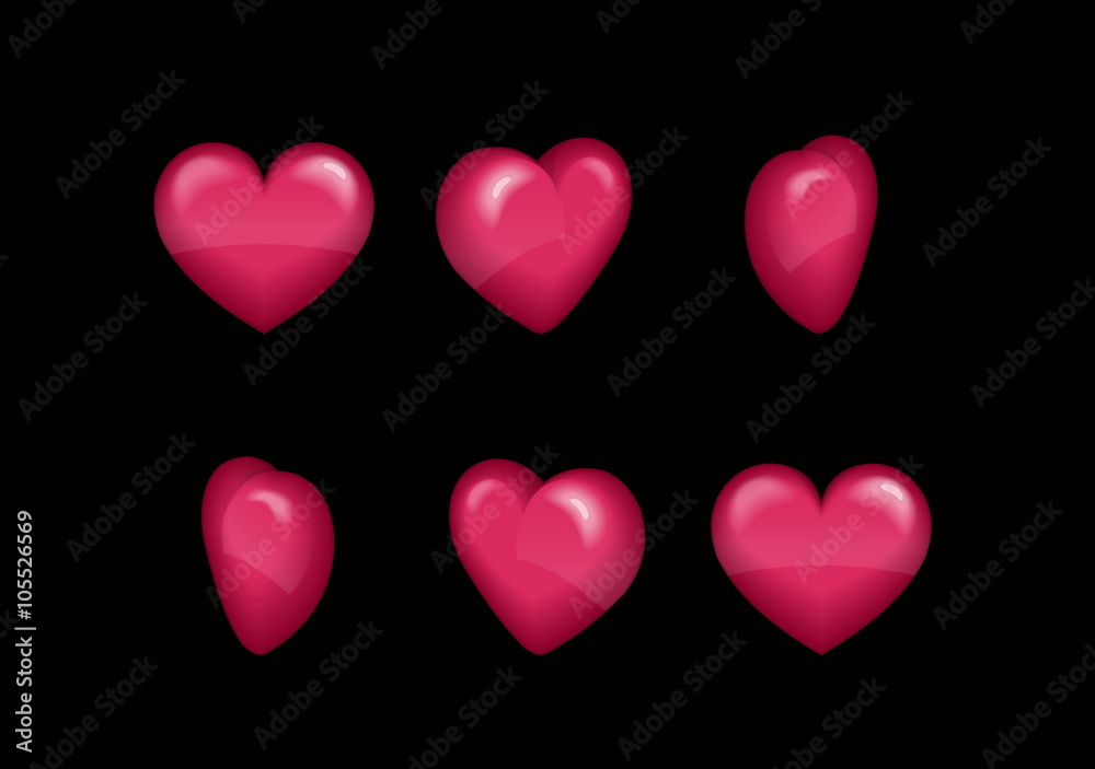 Sprite sheet effect animation of a spinning puffy heart sparkling and ...