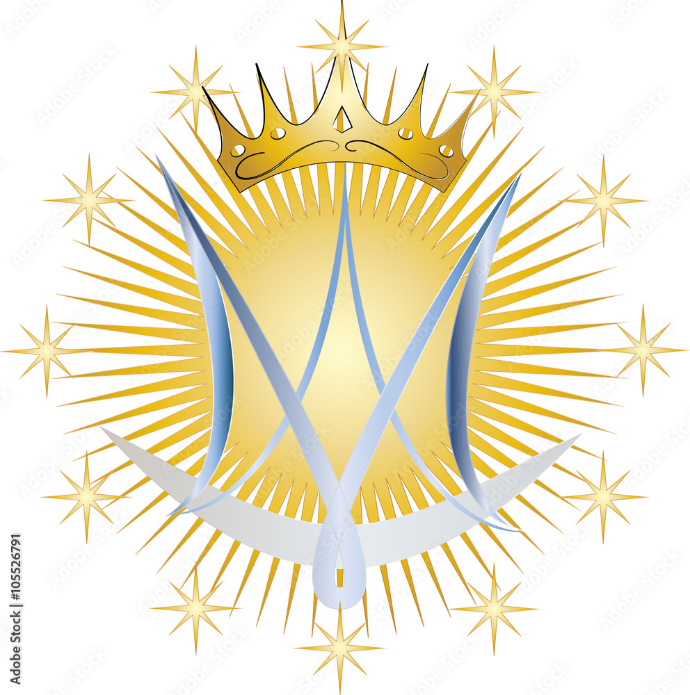 Monogram of the Blessed Virgin Mary Stock Vector | Adobe Stock