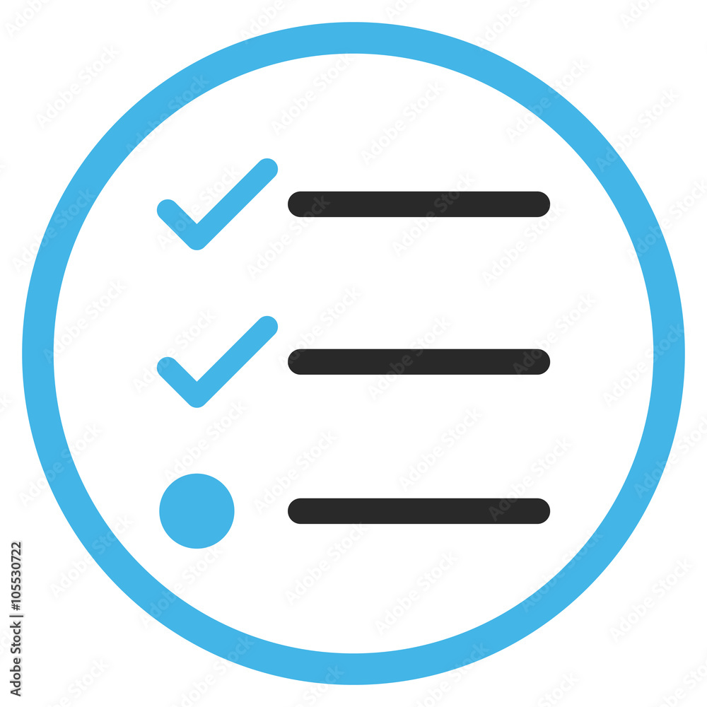 Checklist vector icon. Style is bicolor flat rounded iconic symbol ...