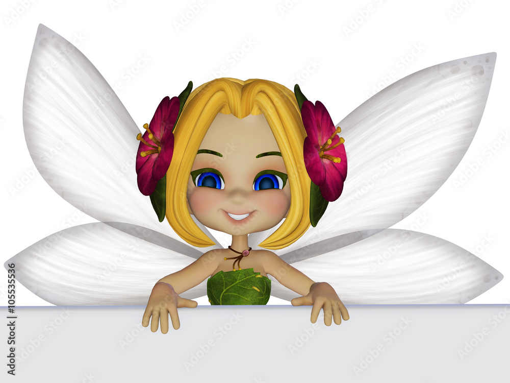 cartoon little fairy with a blank board Stock Illustration | Adobe Stock