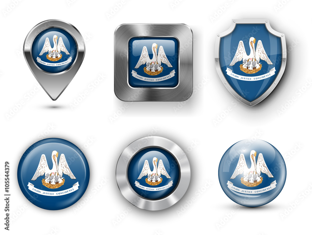 USA State Flag Badges Stock Vector | Adobe Stock