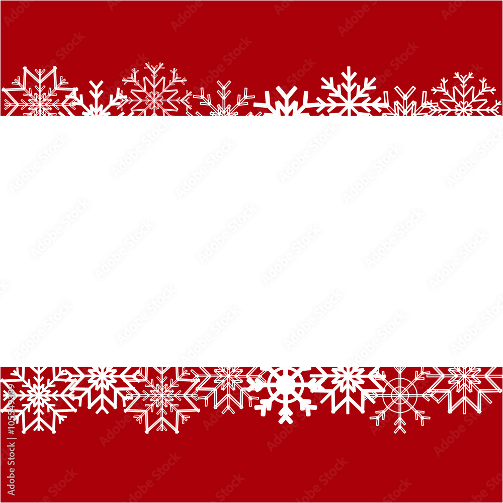 Paper snowflake border on red vector image Stock Vector | Adobe Stock