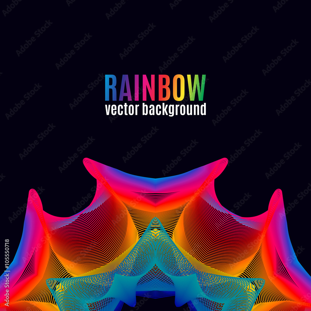 Rainbow Lines vector background Stock Vector | Adobe Stock