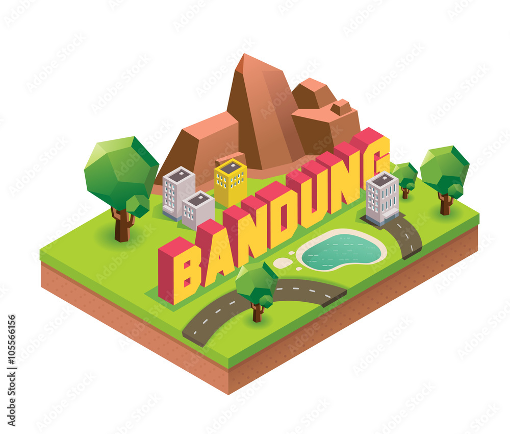 Bandung is one of beautiful city to visit Stock Vector | Adobe Stock