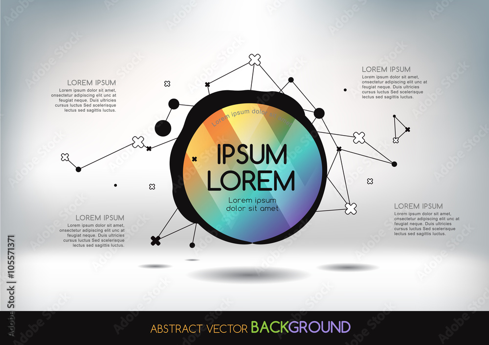 3D abstract background with colorful network and geometric shapes ...