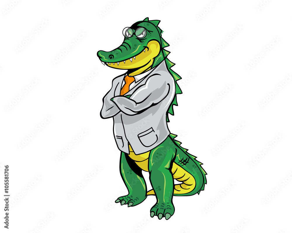 Crocodile - Professor Stock Vector | Adobe Stock
