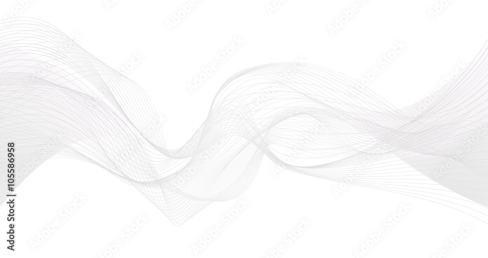 Abstract grey wave isolated on white background. Vector illustra Stock ...