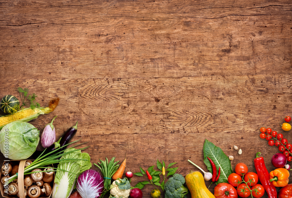 Healthy food background. Studio photo of different fruits and ...