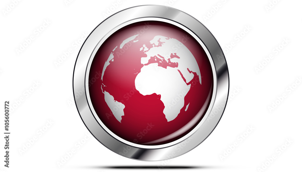 Picto globe terre rouge Stock Vector | Adobe Stock