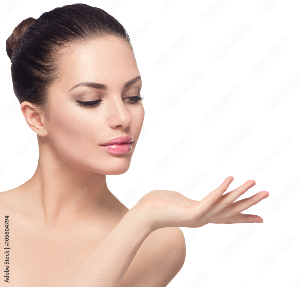 Beauty spa woman with perfect skin isolated on white Stock Photo ...