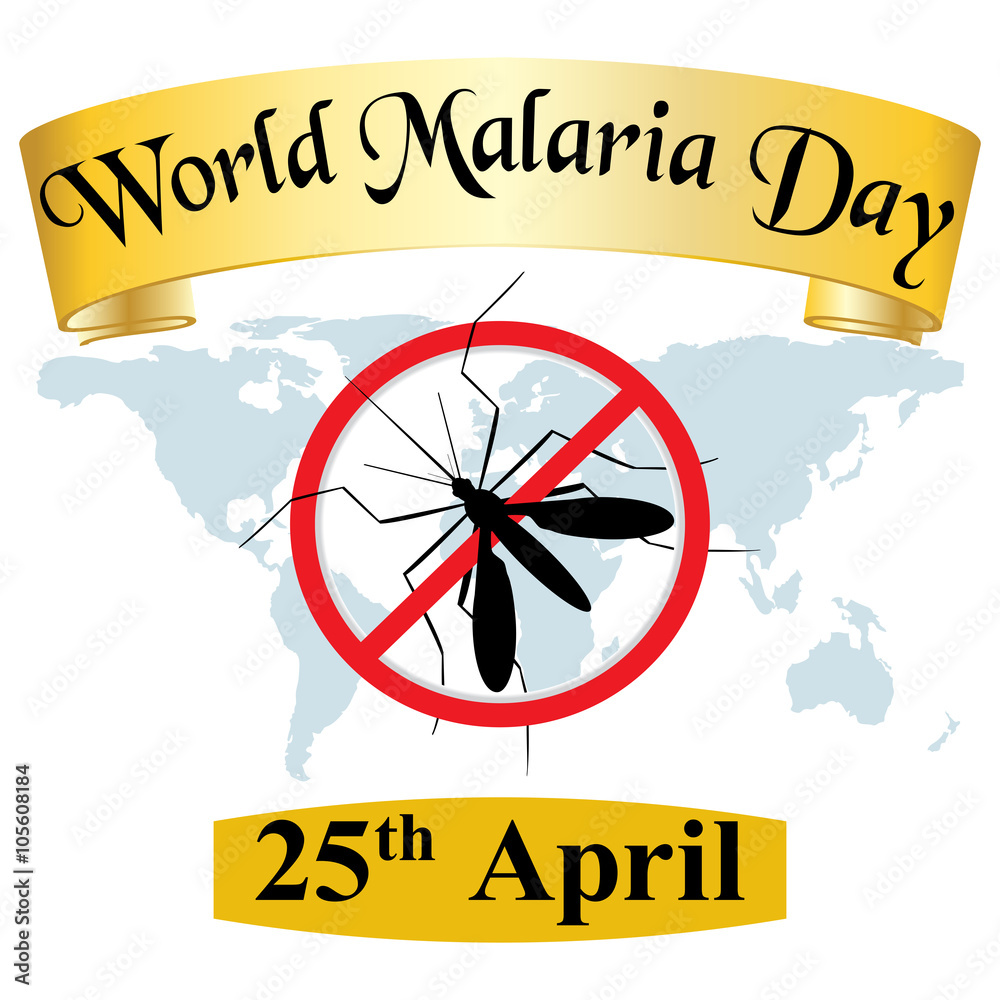 World Malaria Day 25th April with mosquito. Stop Malaria. Mosquito ...