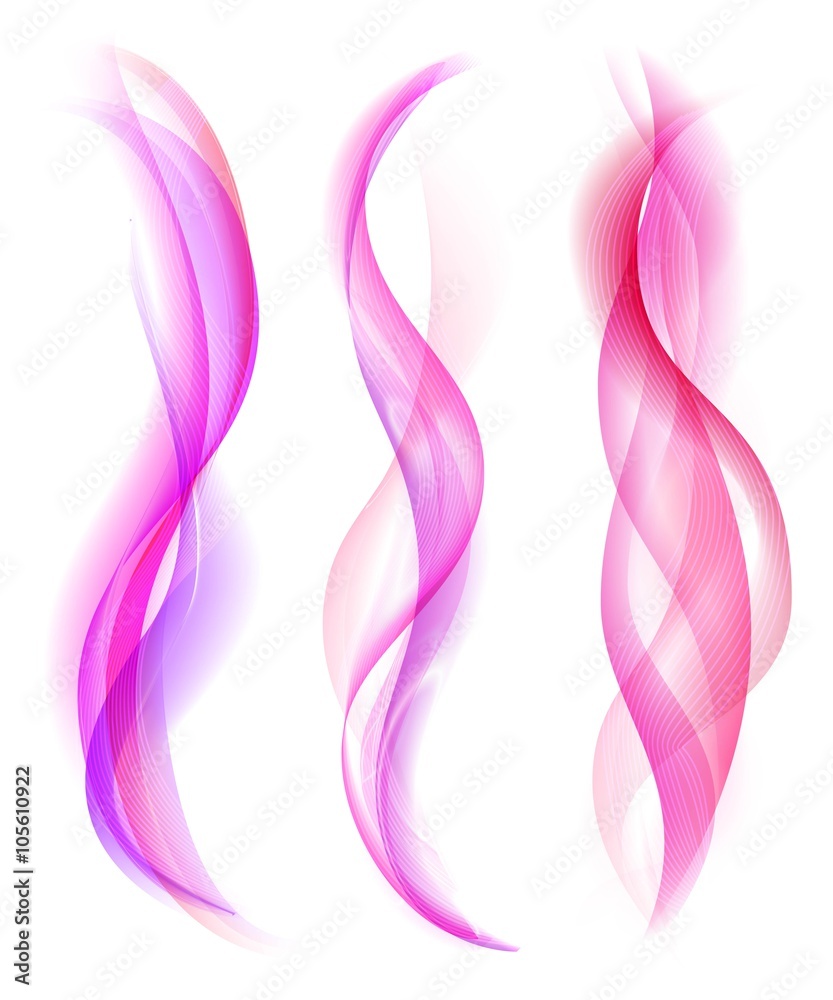 Smooth pink smoke isolated. Pink abstract wave. Background waves. Color ...