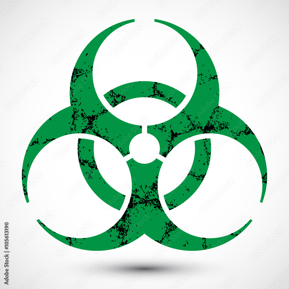 Biohazard Symbol with Grunge Texture on background. Isolated vector ...